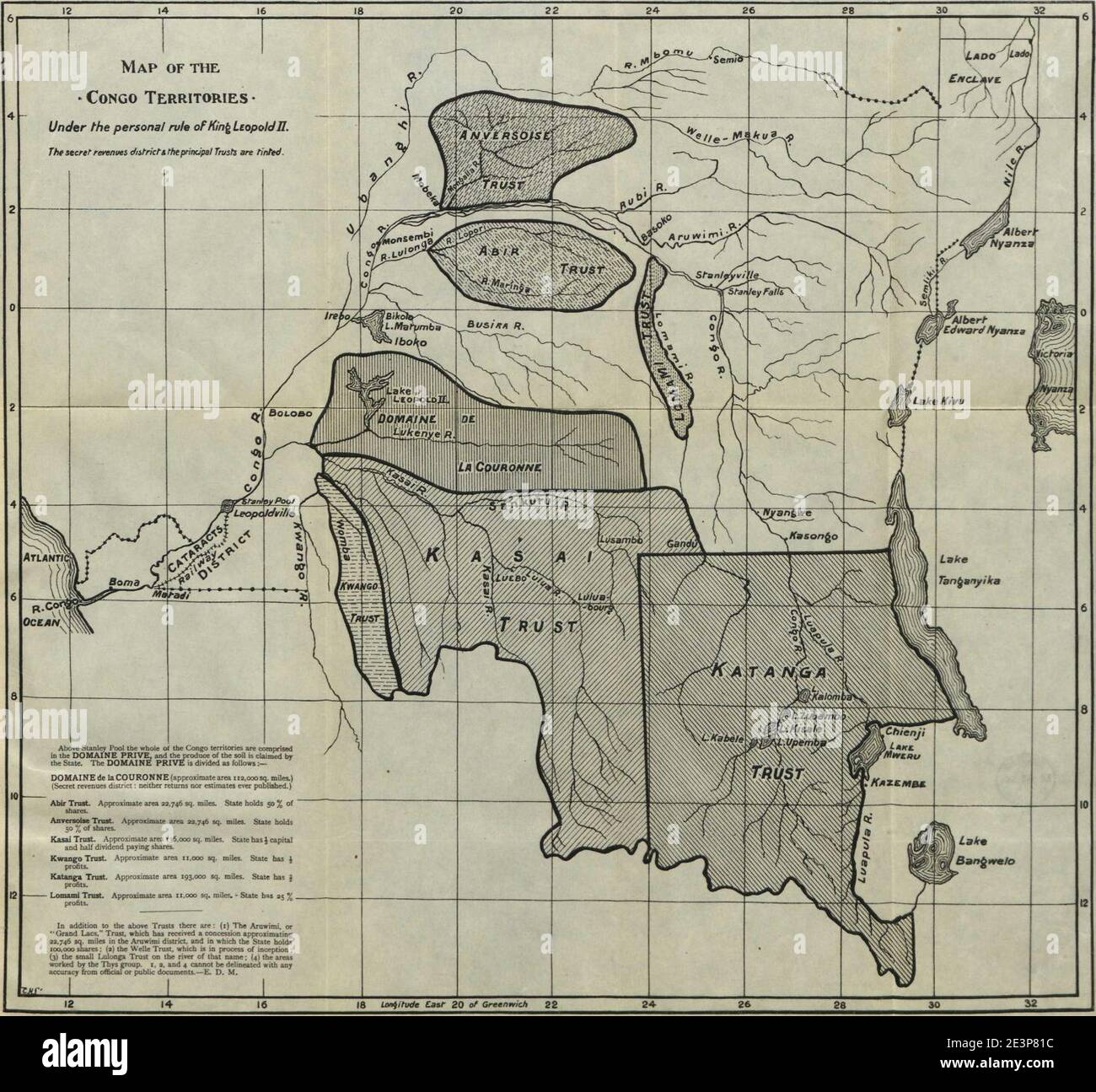 Carte des territoires du Congo sous le règne personnel du Roi Léopold ... Carte des territoires du Congo sous le règne personnel du Roi Léopold ...