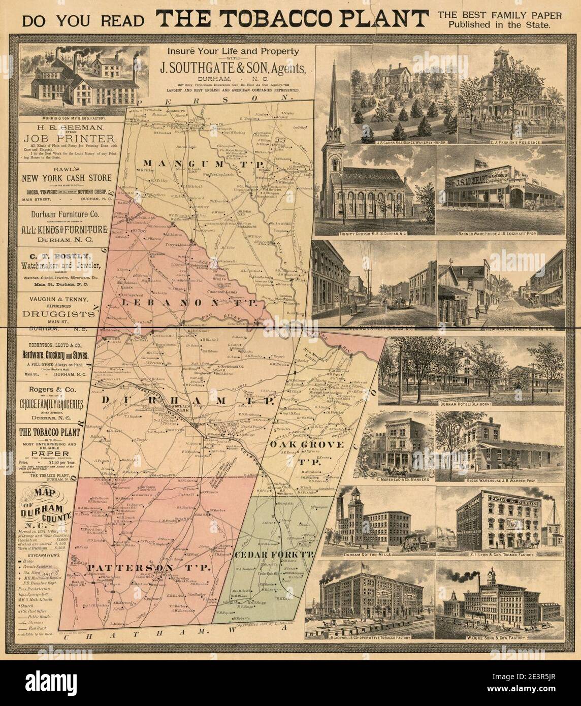 Carte de durham Banque de photographies et d’images à haute résolution ...