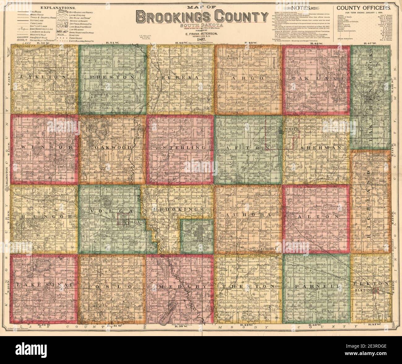 Carte du dakota du sud de brookings Banque de photographies et d’images ...