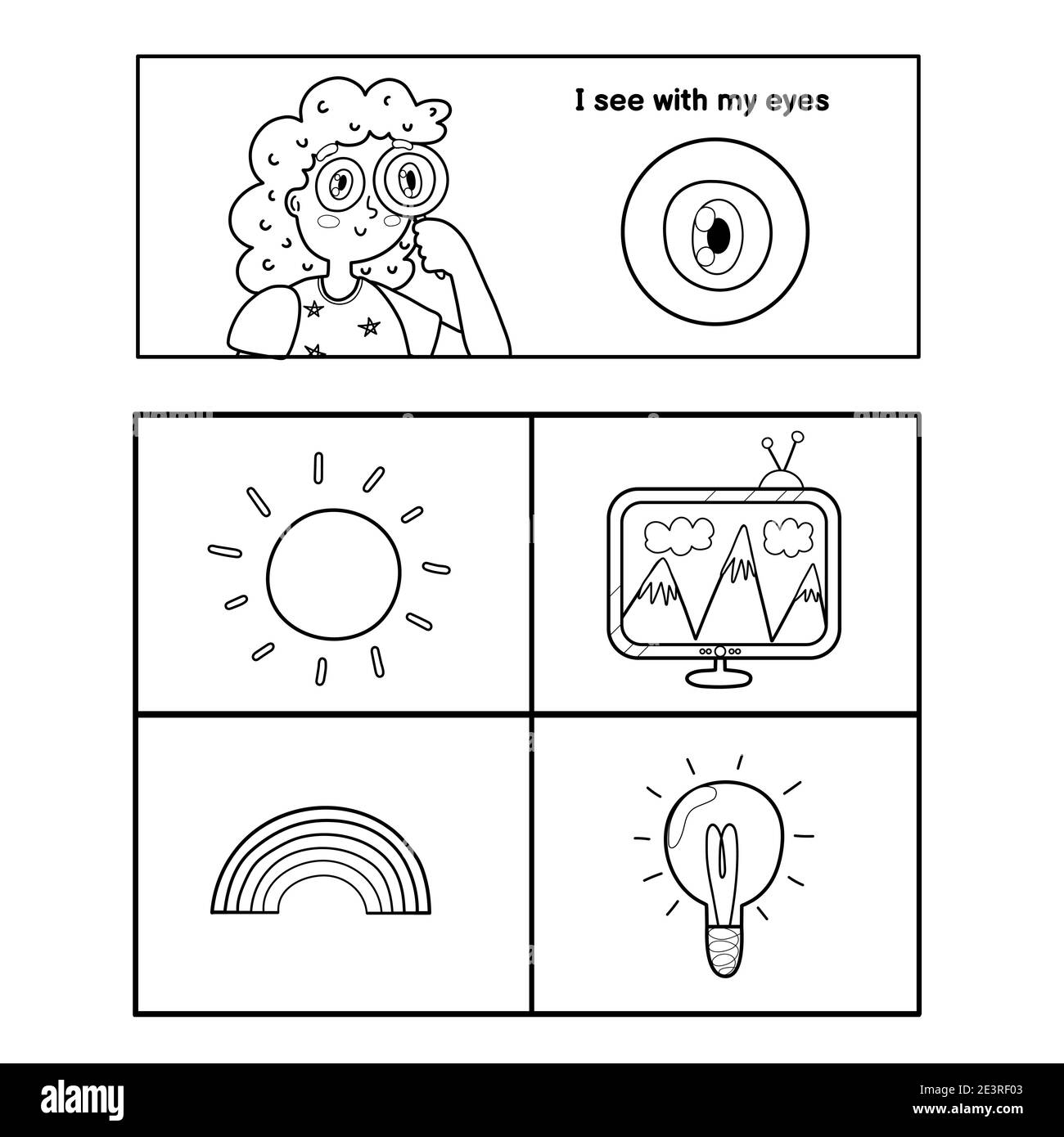 Affiche Five Senses. Page de présentation du sens de la vue pour les ...