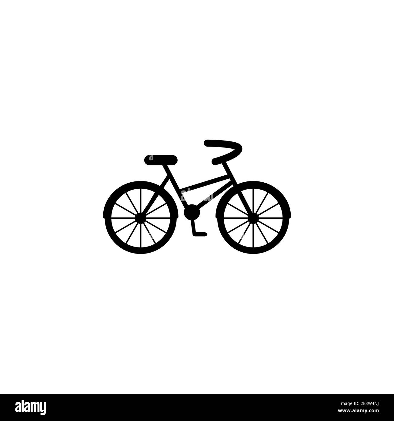 Icône de vélo. Pictogramme de vélo plat isolé sur blanc. Illustration ...