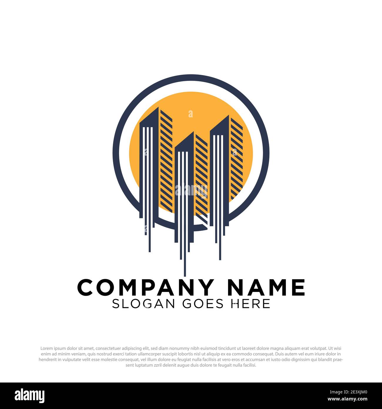 Gratte-ciel silhouette bâtiments ville logos conceptions, propriété et ...