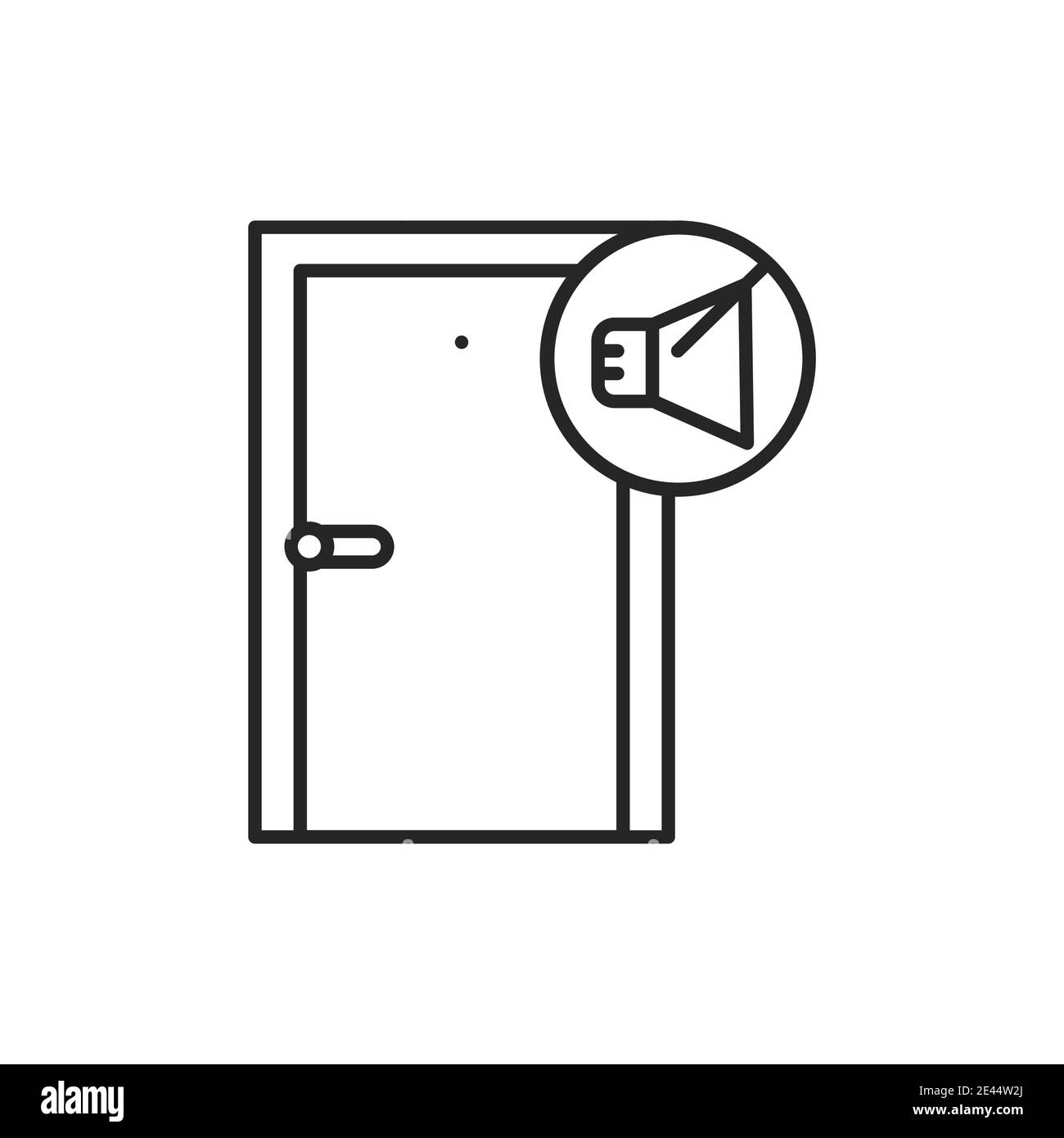 Icône de couleur de porte insonorisée. Pictogramme pour page Web ...