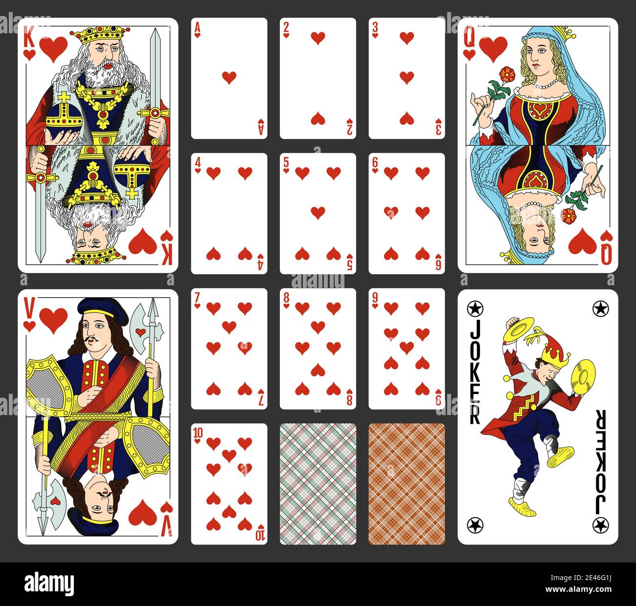 Queen of hearts playing card Banque d'images vectorielles - Alamy