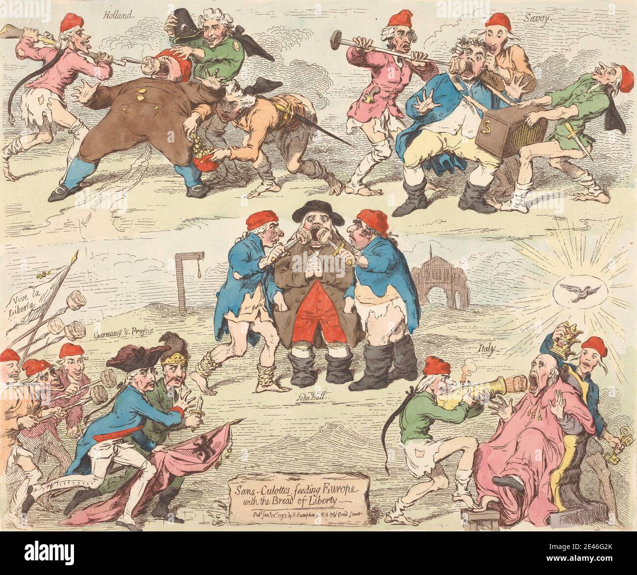 James Gillray, 1757–1815, British, sans-Culottes, Feeding Europe with ...