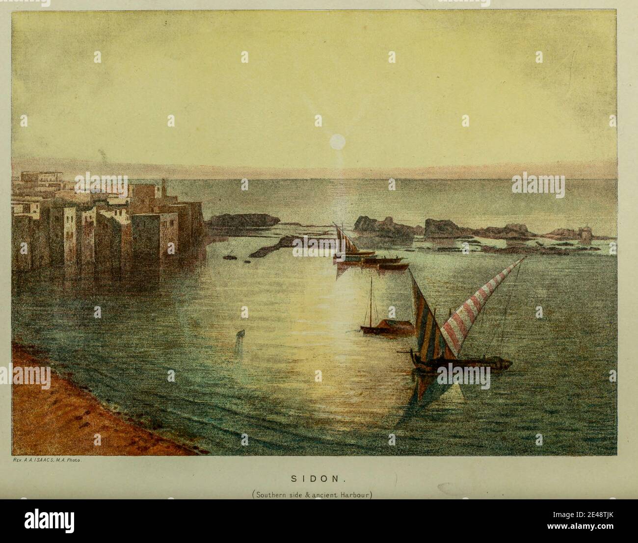 Ancien port de Sidon, Liban du livre scènes dans l'est : composé de ...