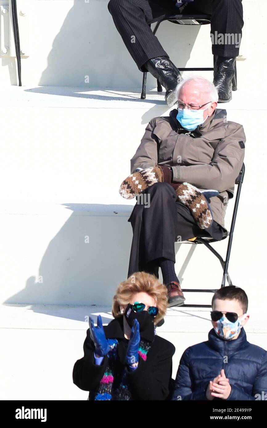 Bernie Sanders lors de la cérémonie d'inauguration du président élu Joe ...