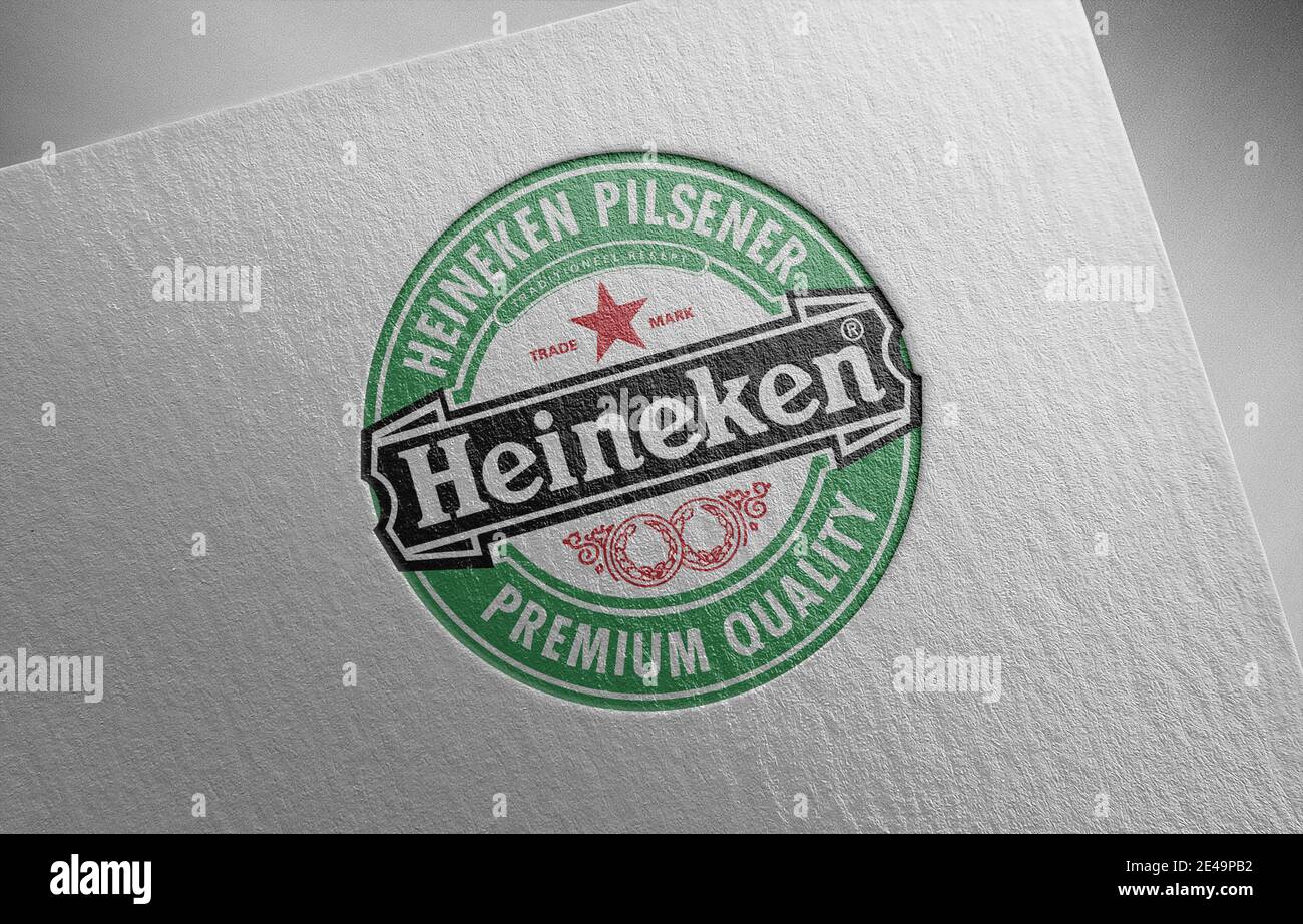 Logo Heineken sur l'icône de texture du papier Photo Stock - Alamy