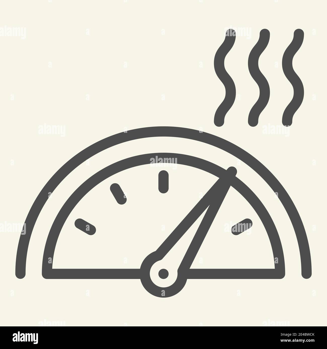 Icône de température élevée sur la ligne de commande de chauffage ou de ...