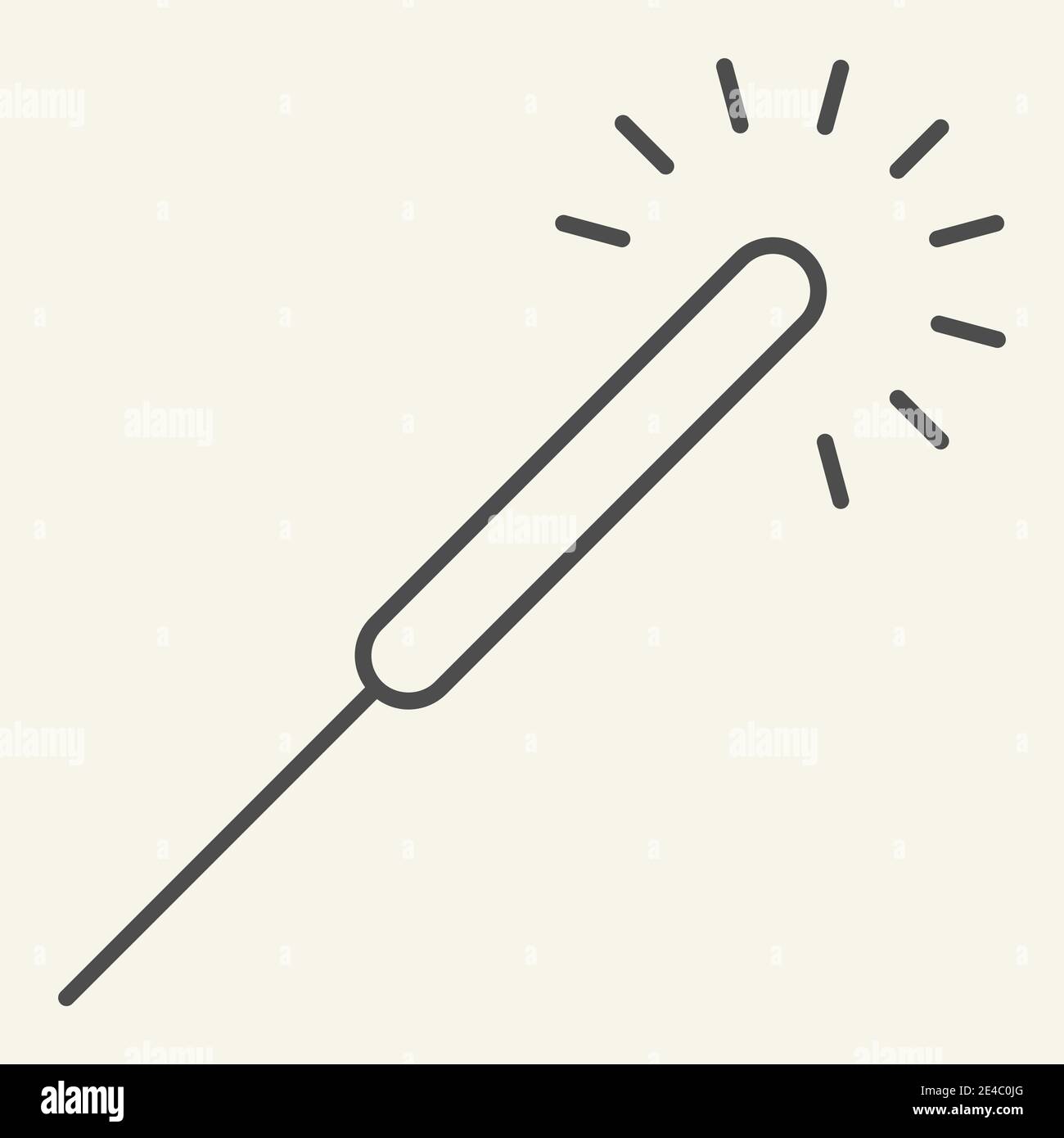 Icône de ligne mince Sparkler. Party bengale Firecracker contour style ...