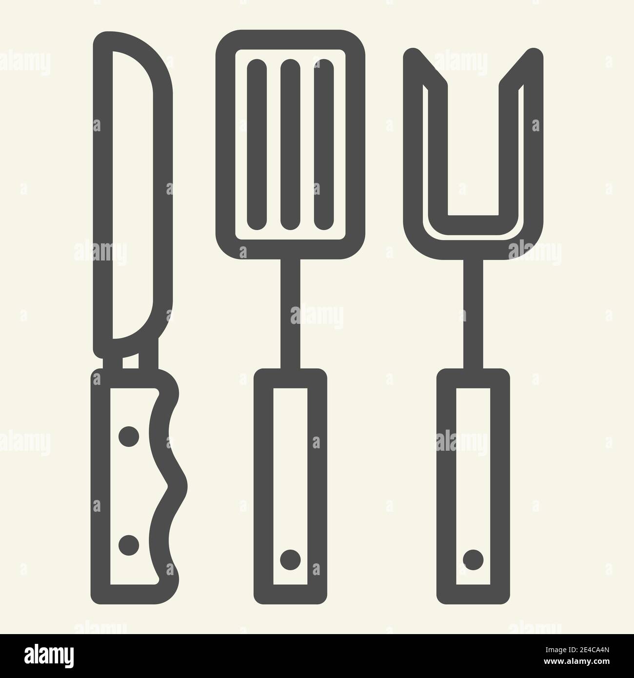 Icône de la gamme de couverts du gril pour barbecue. Symbole ustensile ...