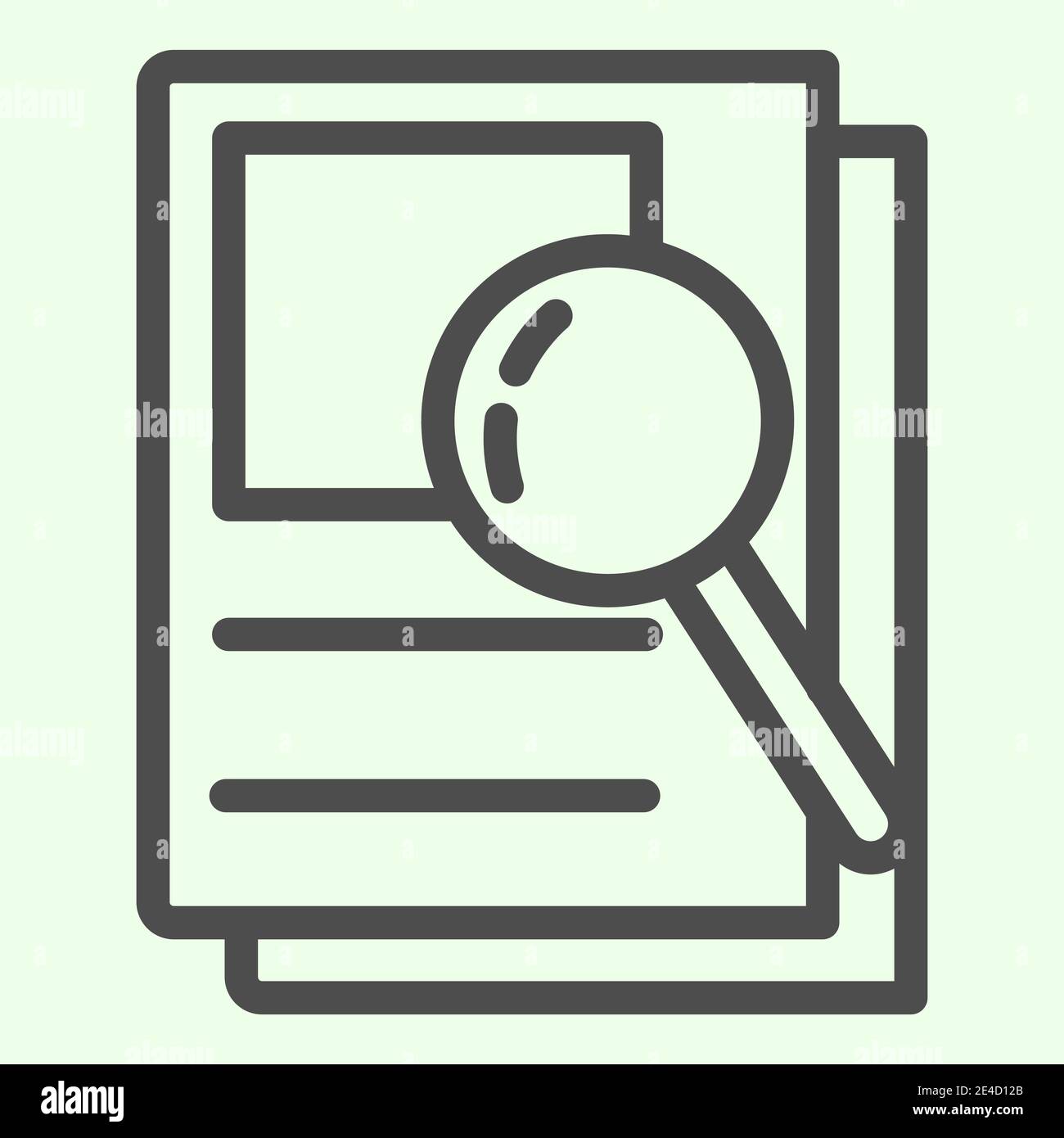 Icône de ligne de recherche de document. Les dossiers de vérification ...