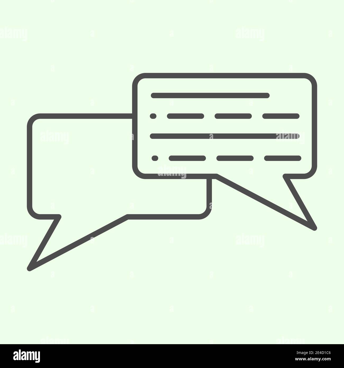 Icône de ligne fine de la boîte de dialogue. Pictogramme de style de ...