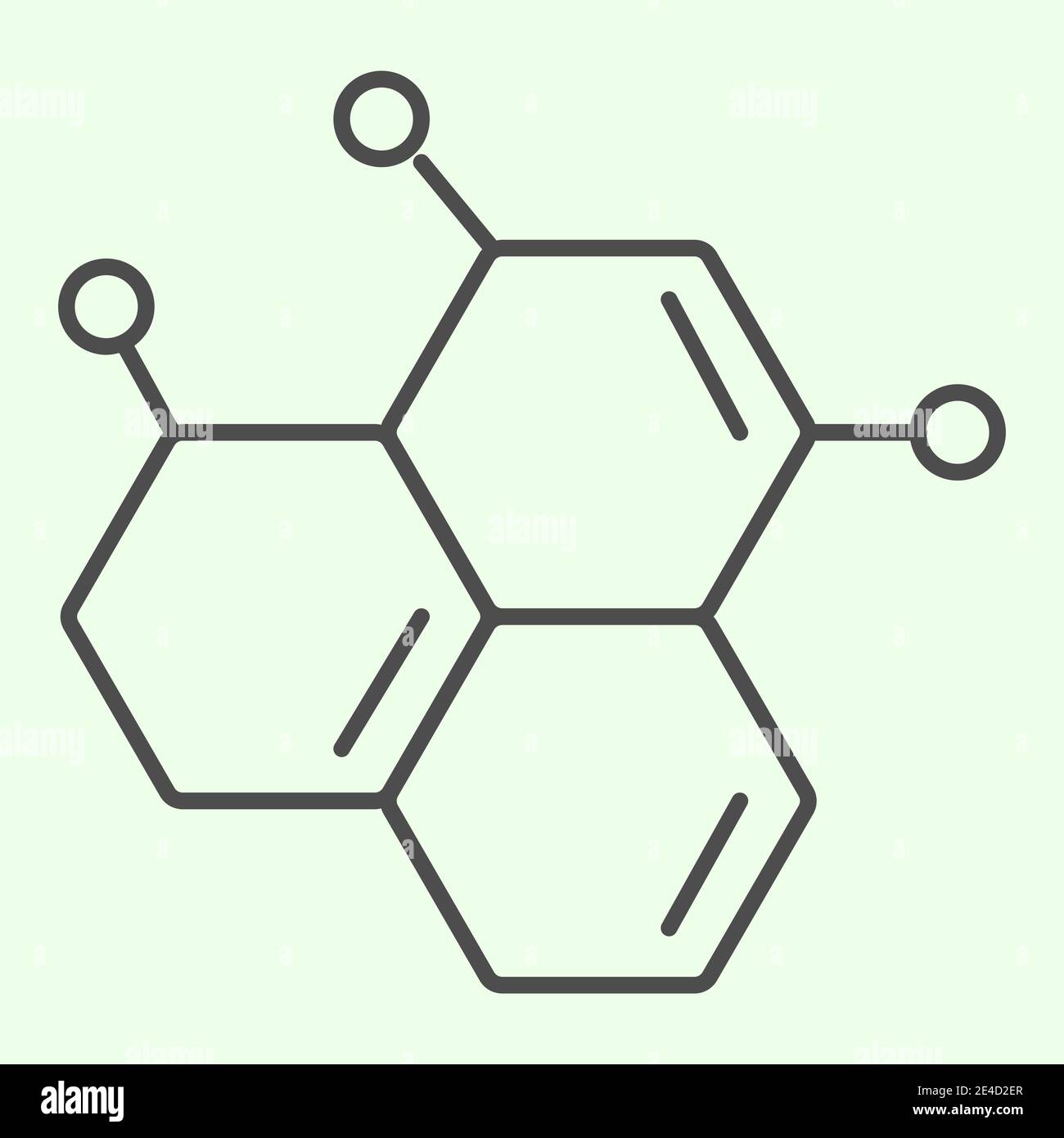 Icône de ligne fine de formule chimique. Structure atomique et ...