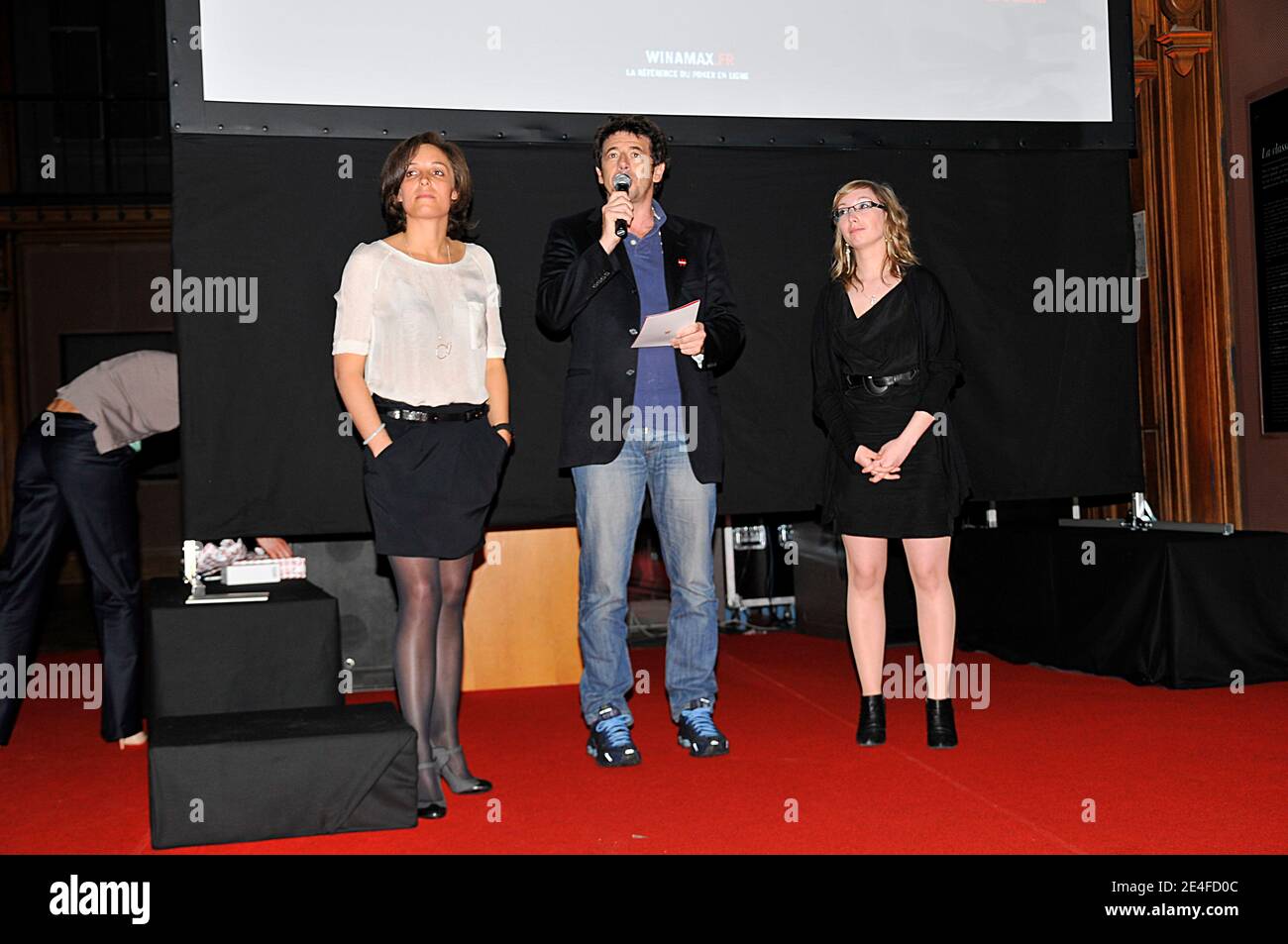 Patrick Bruel et Canel Frichet lors du jeu de poker « le Poker change d ...