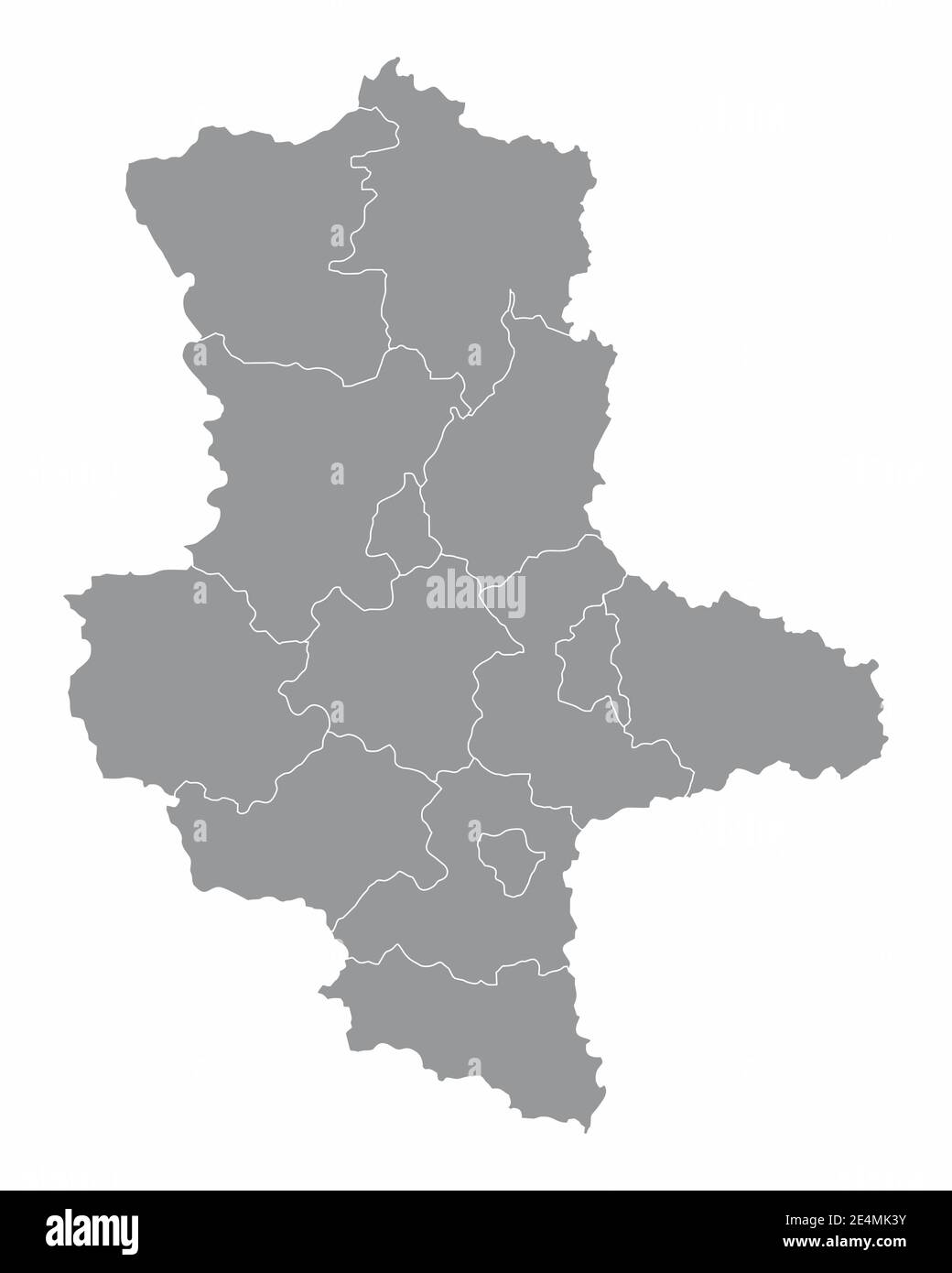 Carte des districts de Saxe-Anhalt Image Vectorielle Stock - Alamy