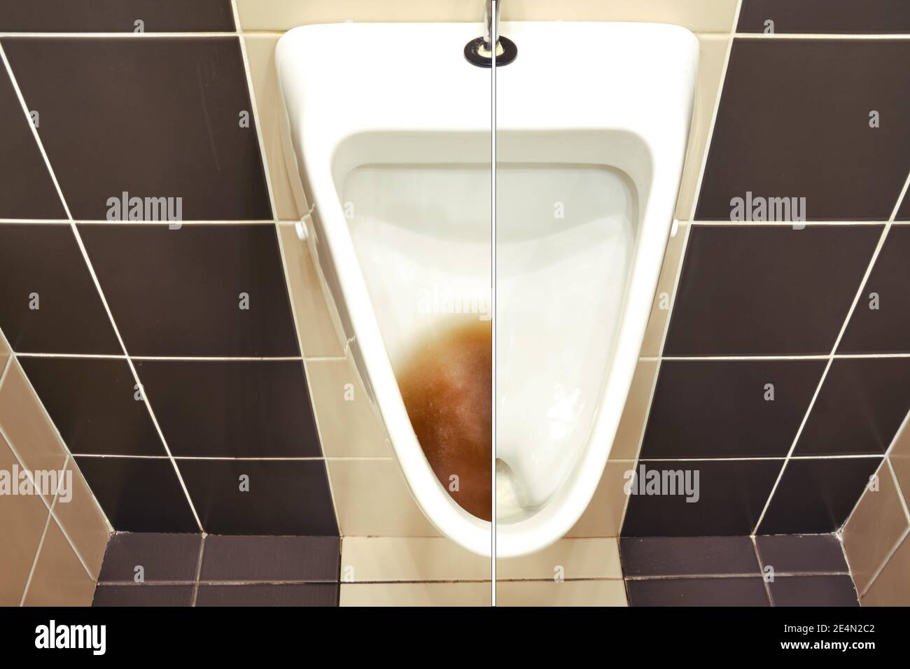 toilettes sales avant et après l'élimination du blocage. Problèmes de ...