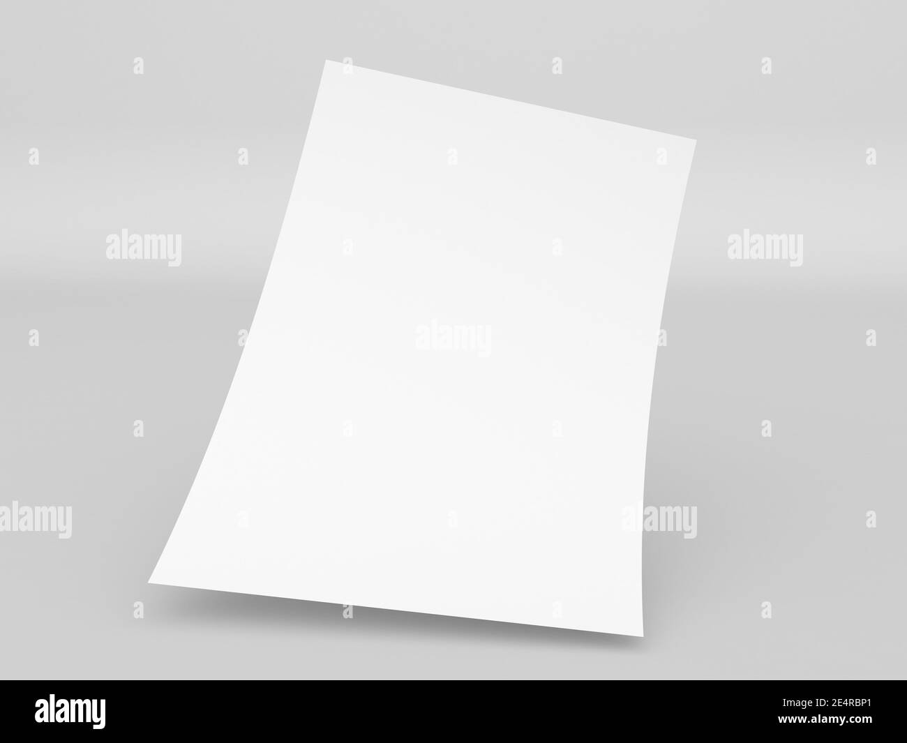 Modèle de papier A4 vierge. Maquette de papier blanche incurvée ...