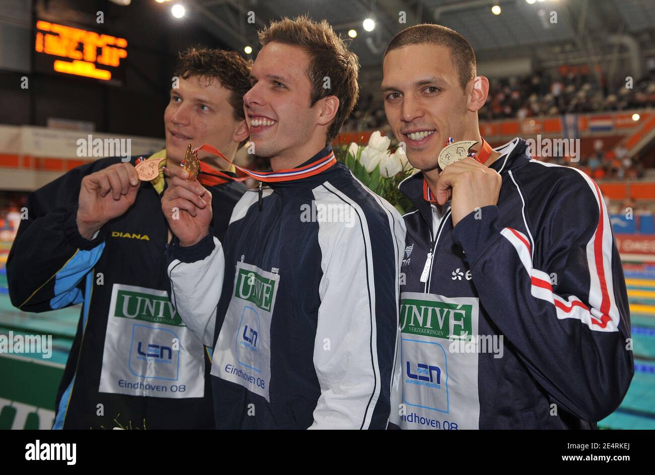 Hugues Duboscq, de France, remporte la médaille d'argent sur les 100 ...