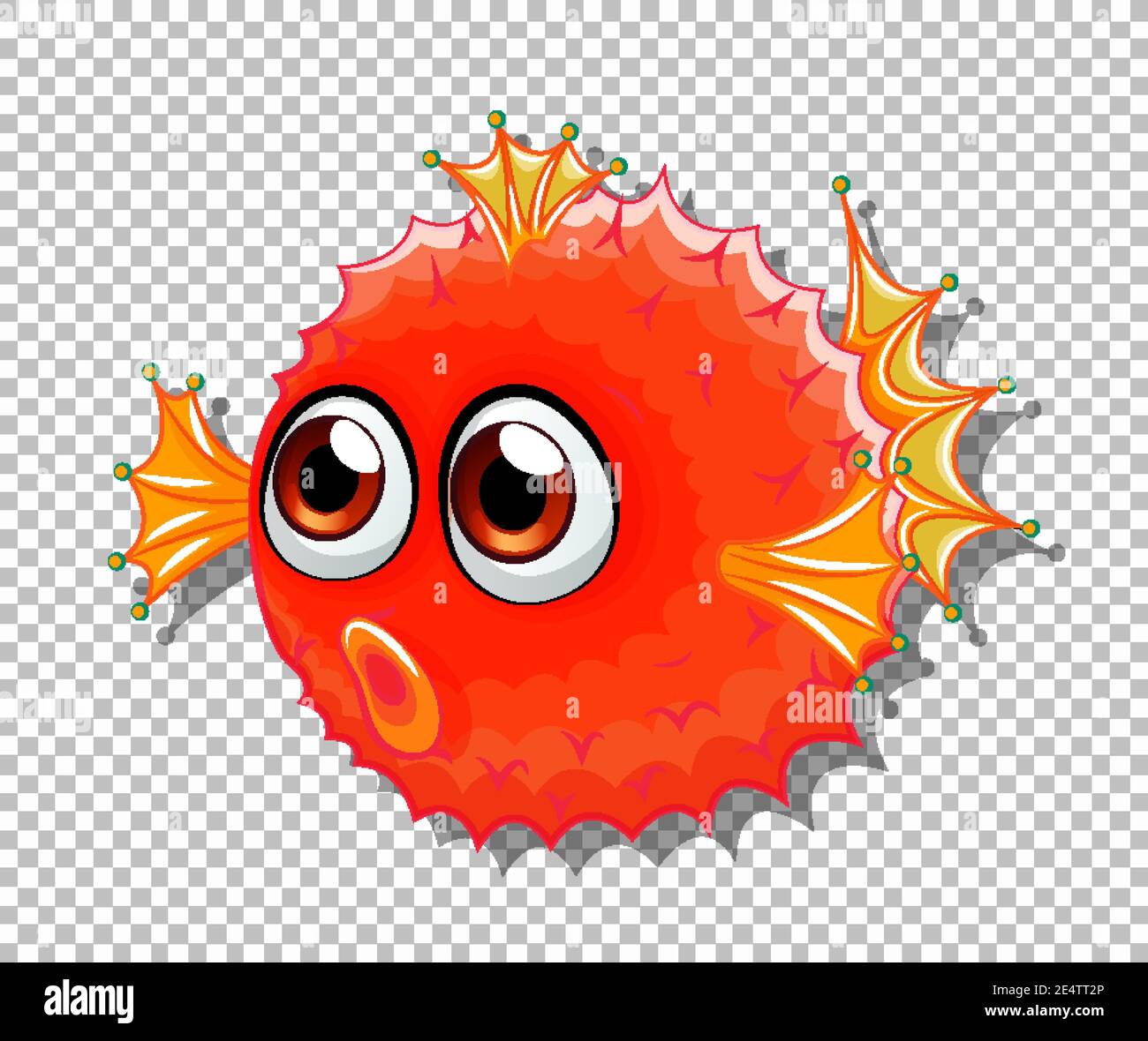 Joli petit poisson avec gros yeux personnage de dessin animé sur ...