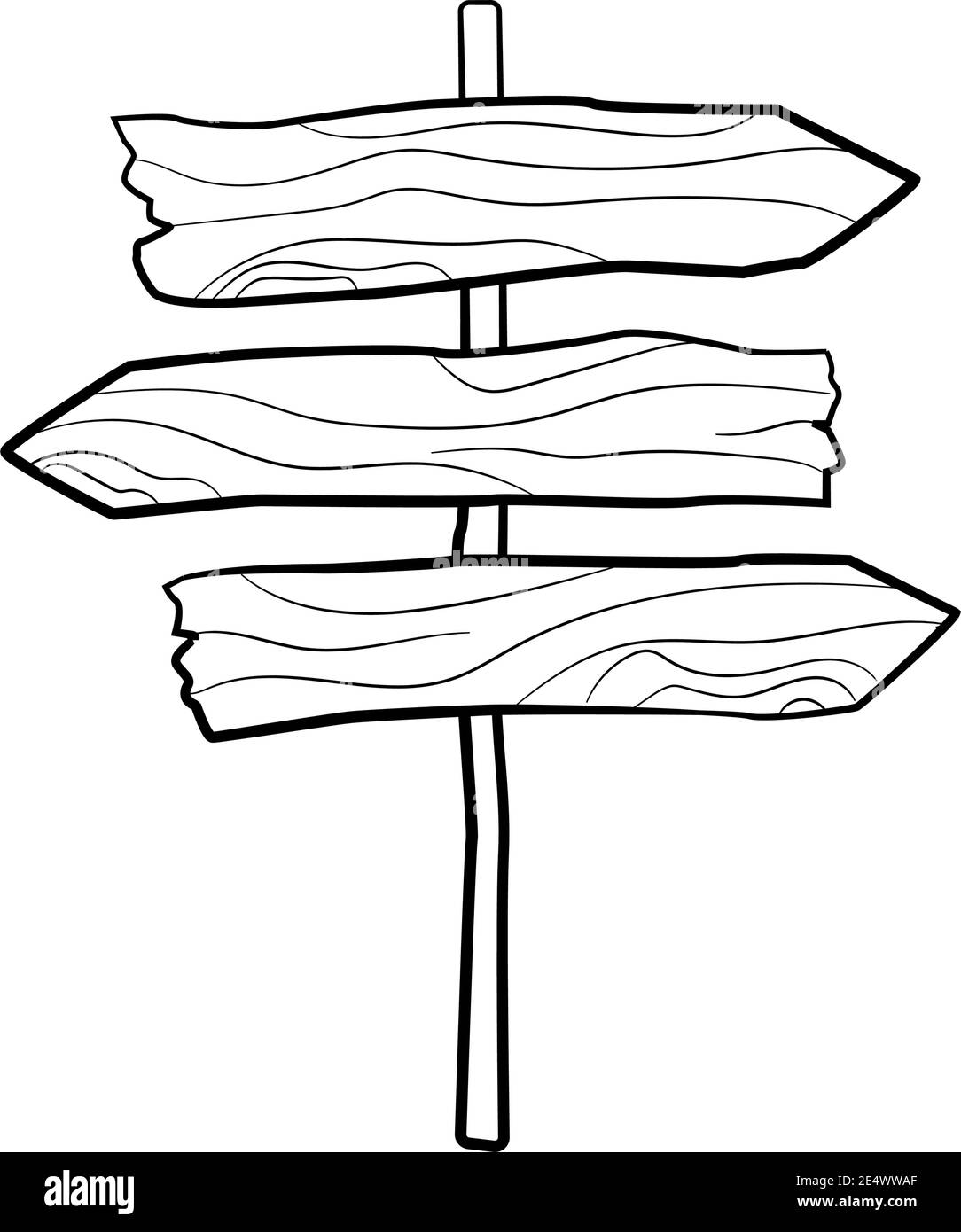 Dessin de l'indicateur en bois. Pointeur. Panneau de direction ...