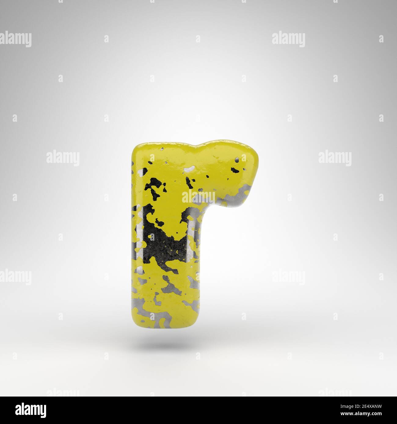 Lettre R minuscule sur fond blanc. Police de rendu 3D avec ancienne ...