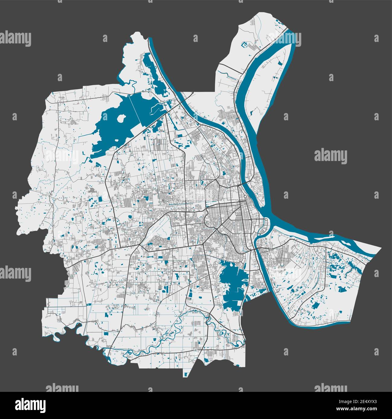 Carte de Phnom Penh. Carte détaillée de la zone administrative de Phnom ...