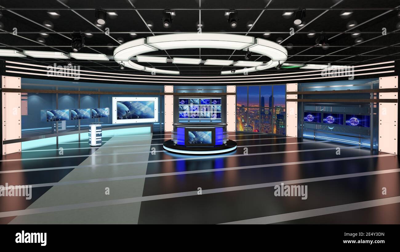 Fond d'écran vert de Virtual Studio 27. 3d Rendering Virtual Set Studio ...