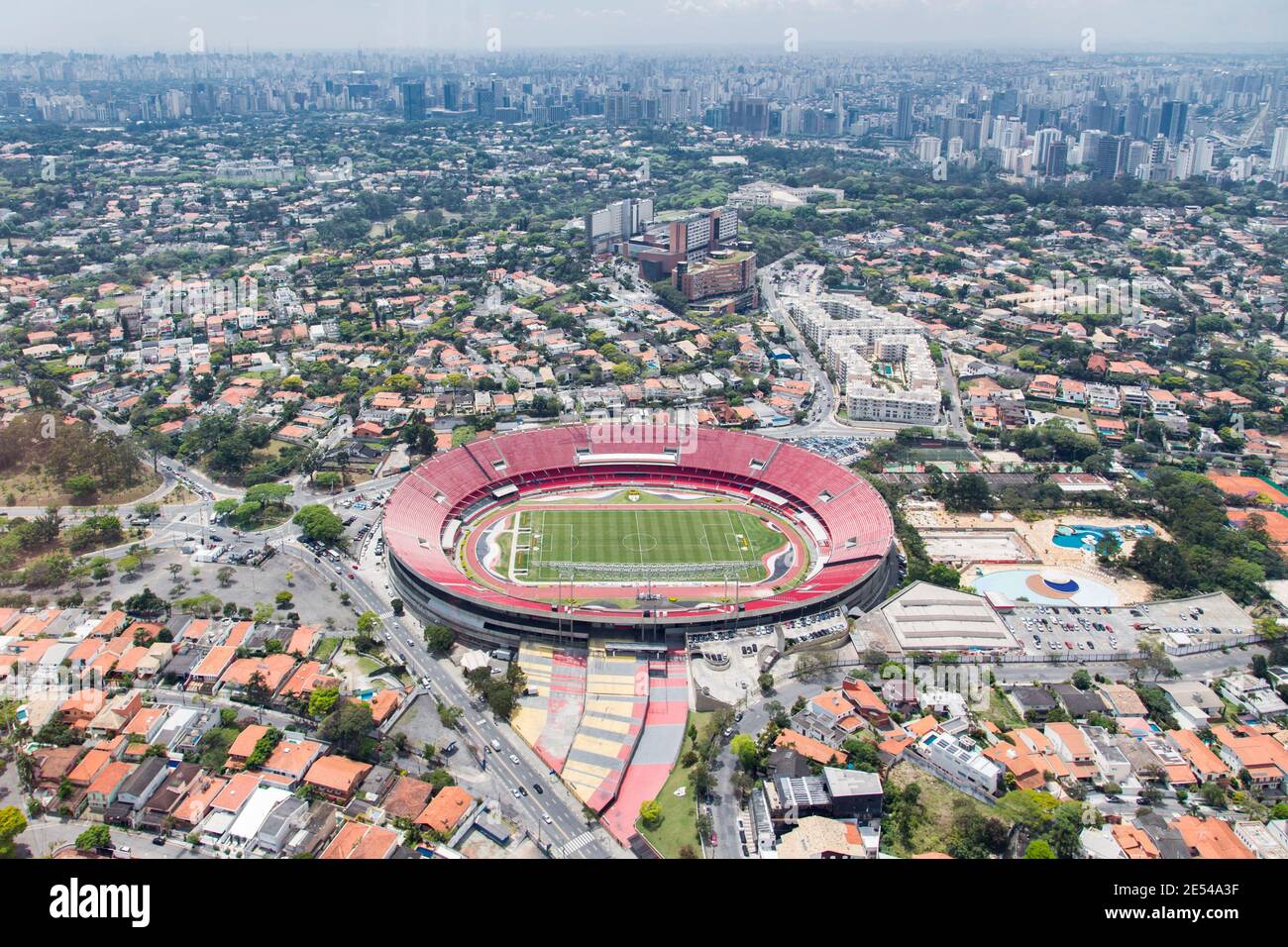 Vue aérienne du stade de football de Morumbi à Sao Paulo - Brésil São ...
