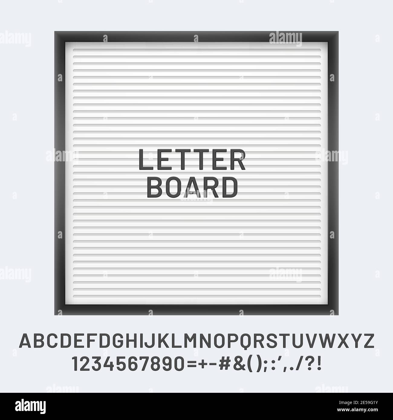 Tableau de lettres blanc avec police abc et chiffres Image Vectorielle ...