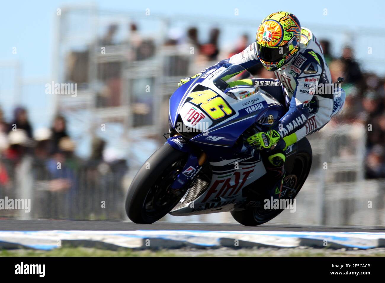 L'équipe italienne Valentino Rossi de Yamaha pendant la qualification du Grand Prix de moto d ...
