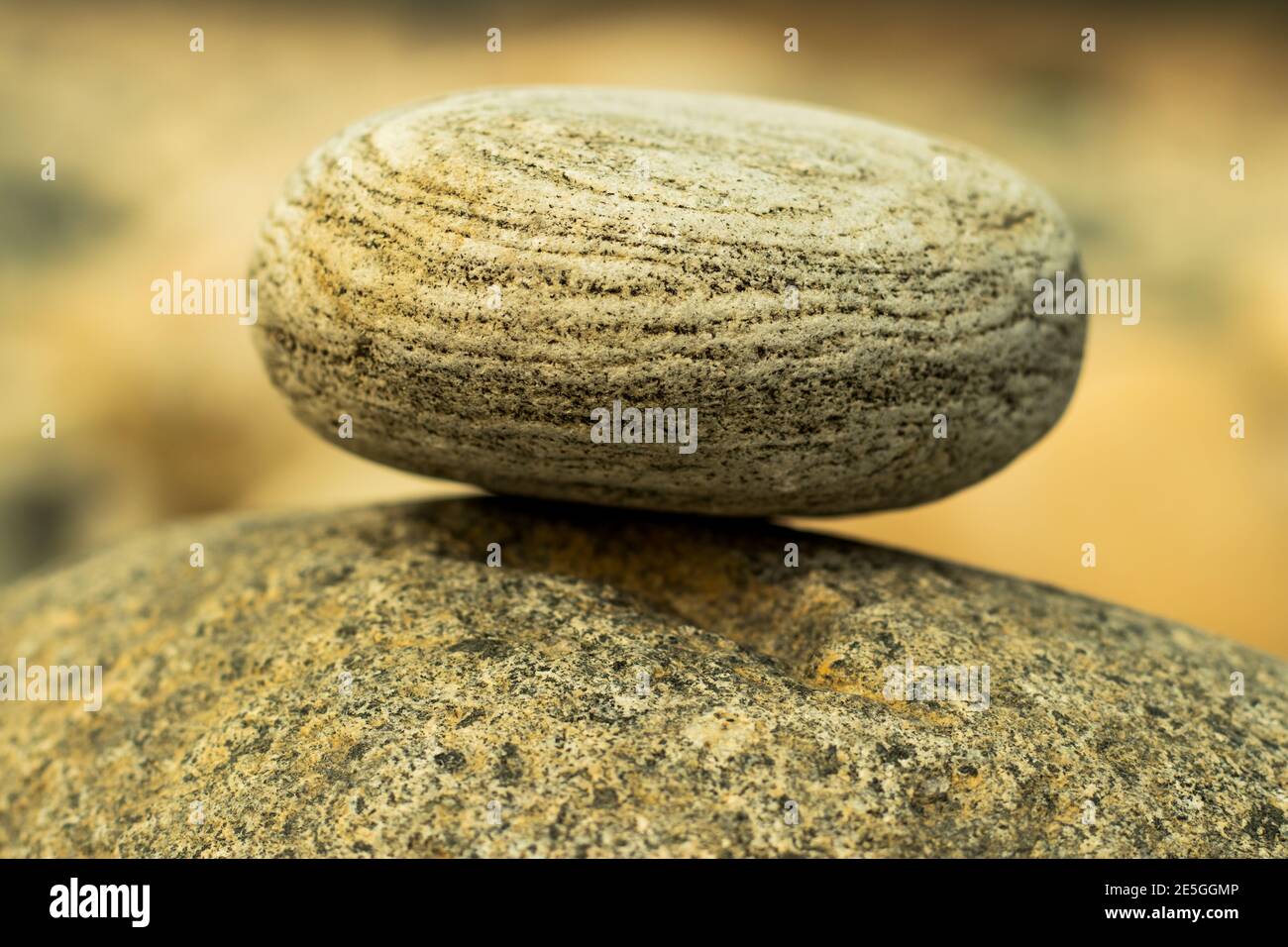 Pierre colorée sur le plus grand champ de pierre blanche de à la ...