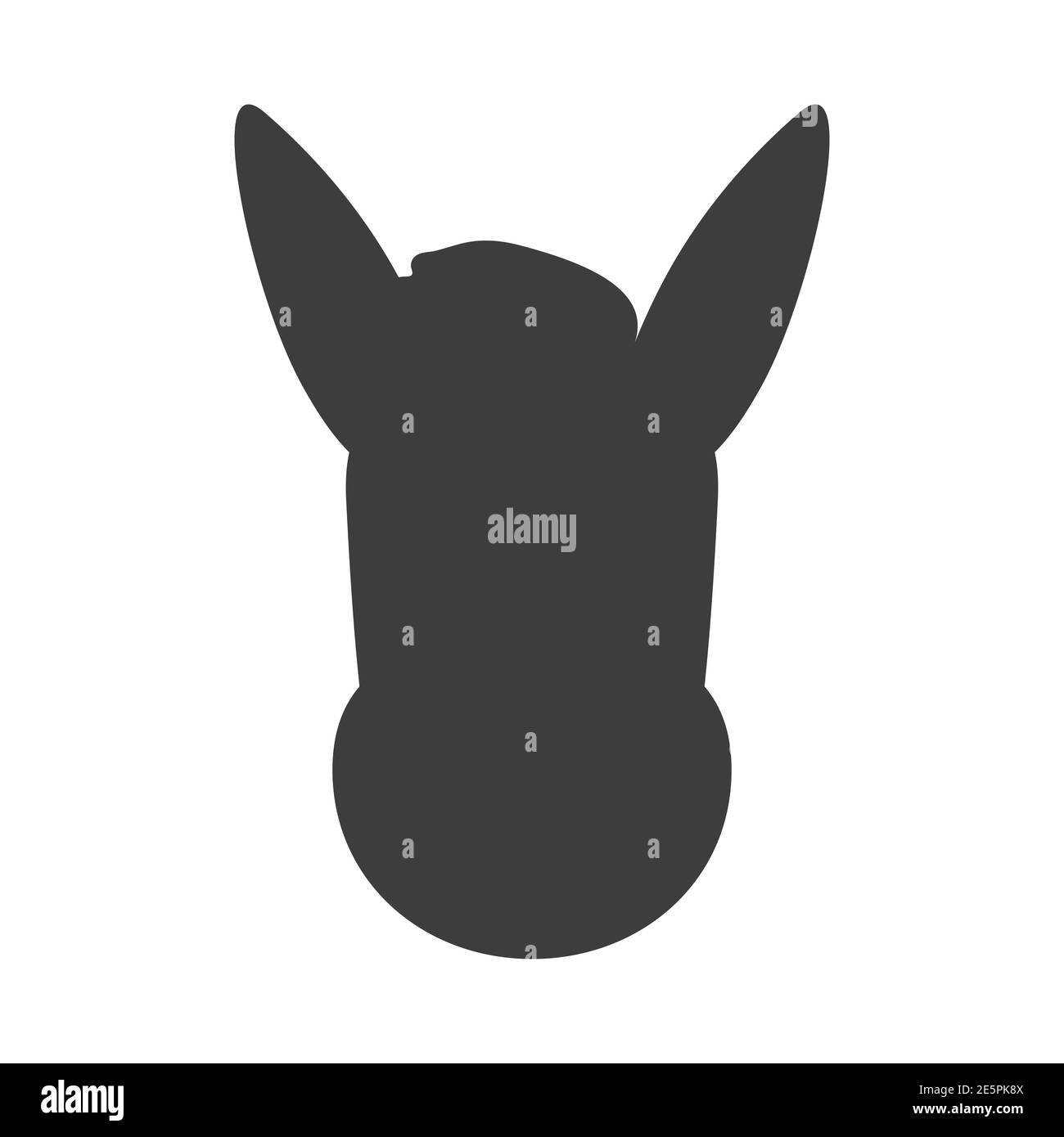 Silhouette de tête d'âne. Contour d'animal de ferme noir. Illustration ...