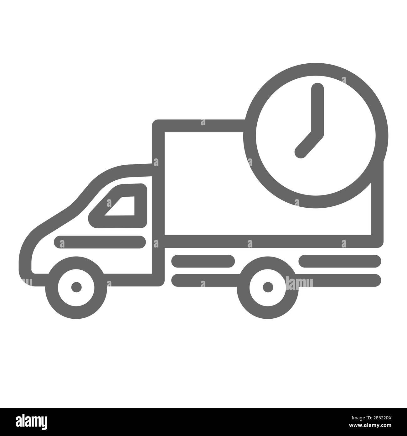 Icône de ligne de livraison de voiture, symbole de livraison, camion ...