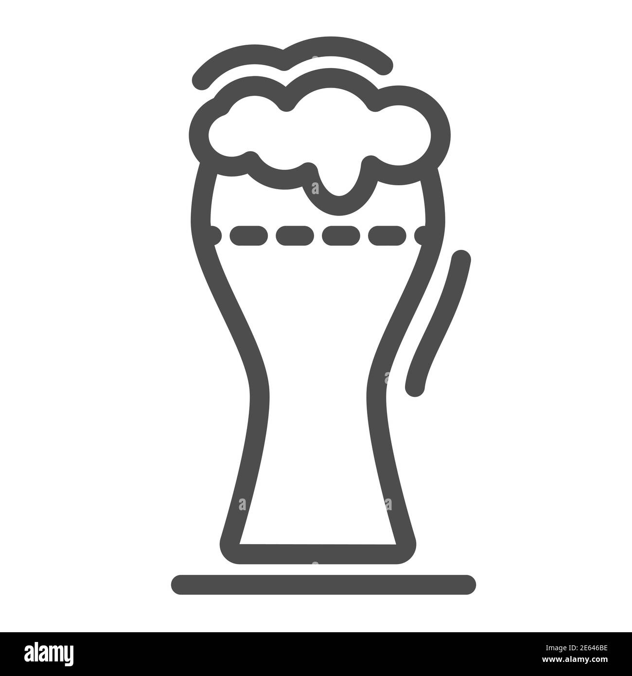 Verre de l'icône de la ligne de bière, concept de boisson alcoolisée ...