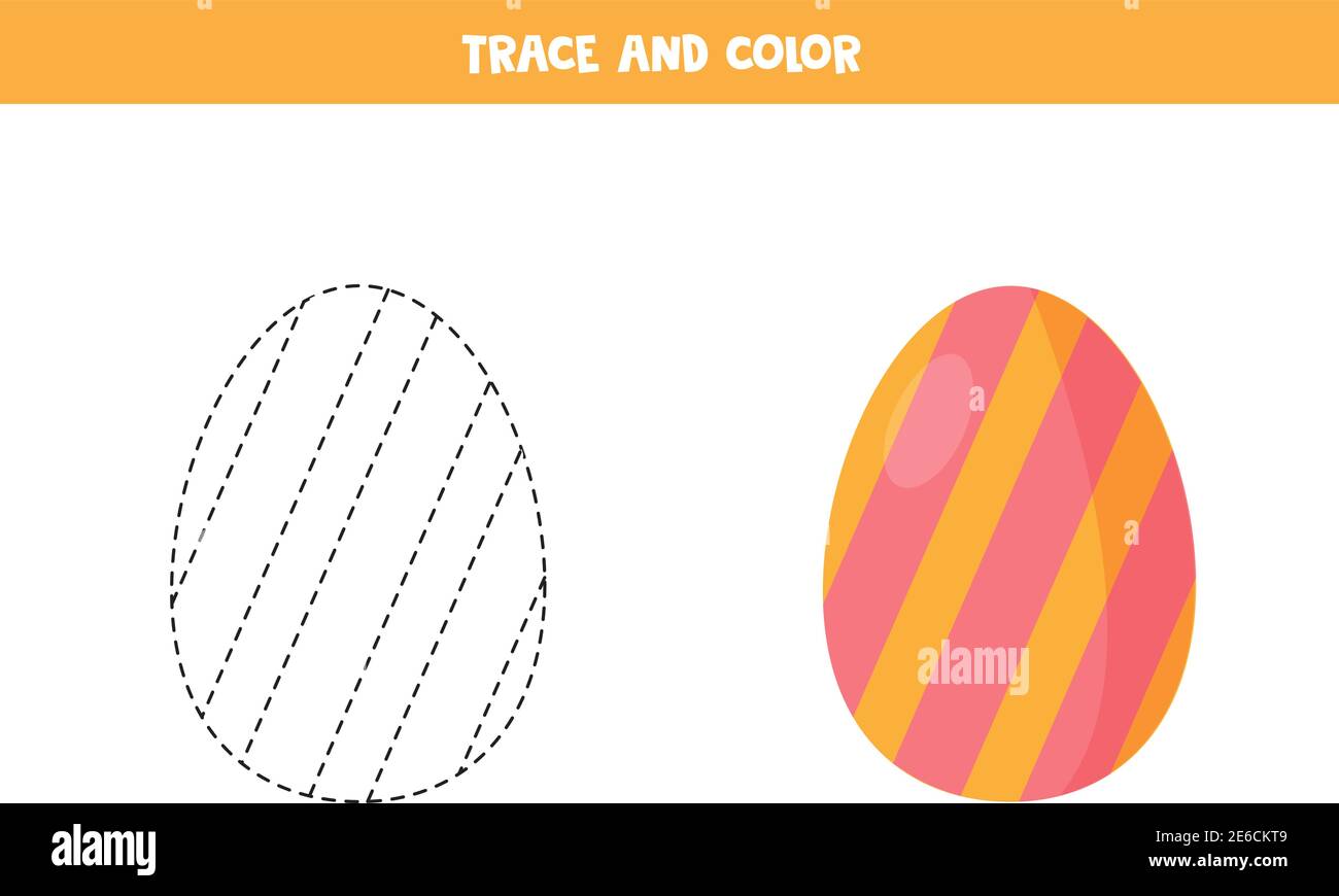 Tracer et colorer l'œuf de Pâques. Jeu éducatif pour les enfants ...