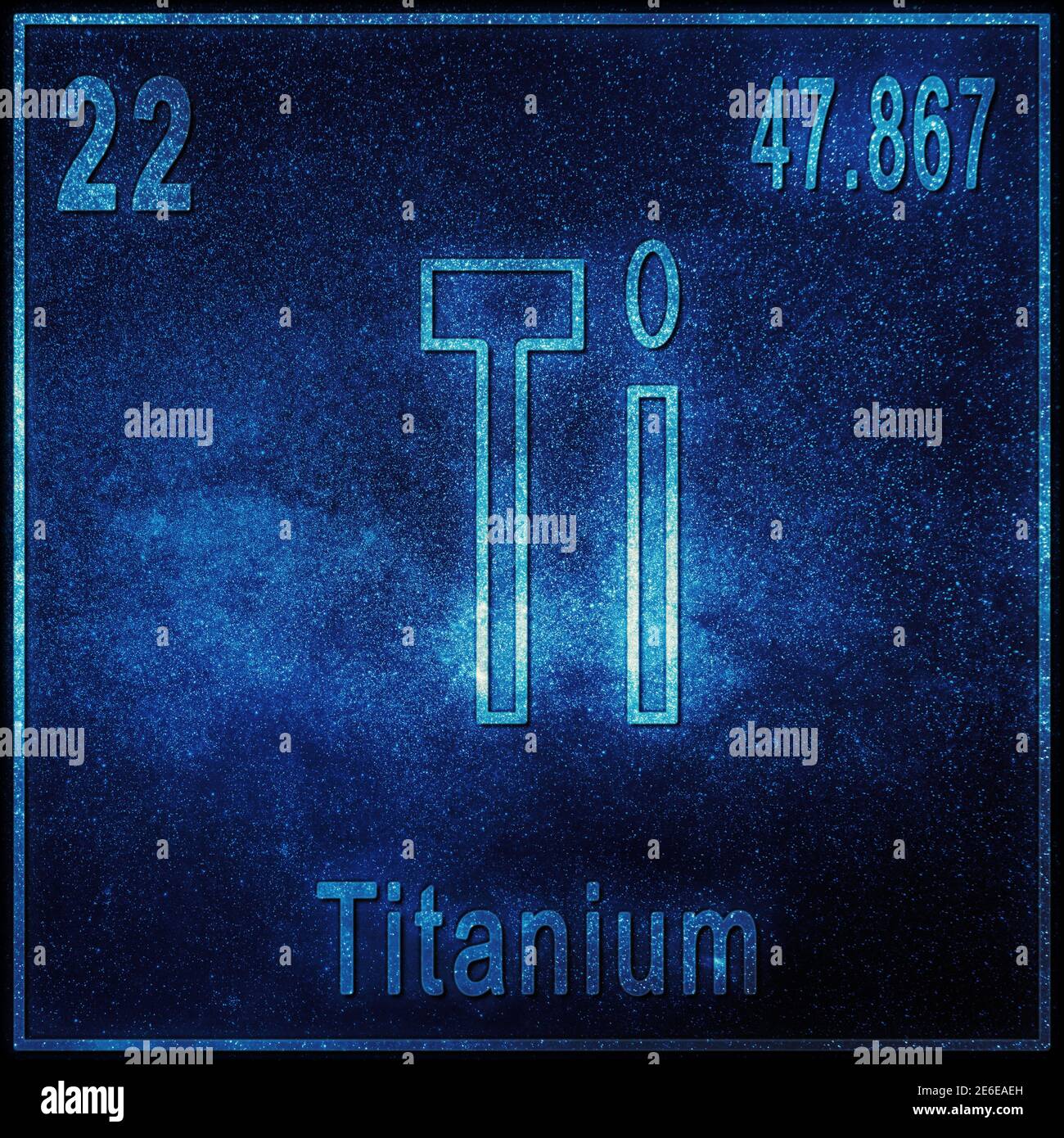 Élément chimique en titane, signe avec numéro atomique et poids ...