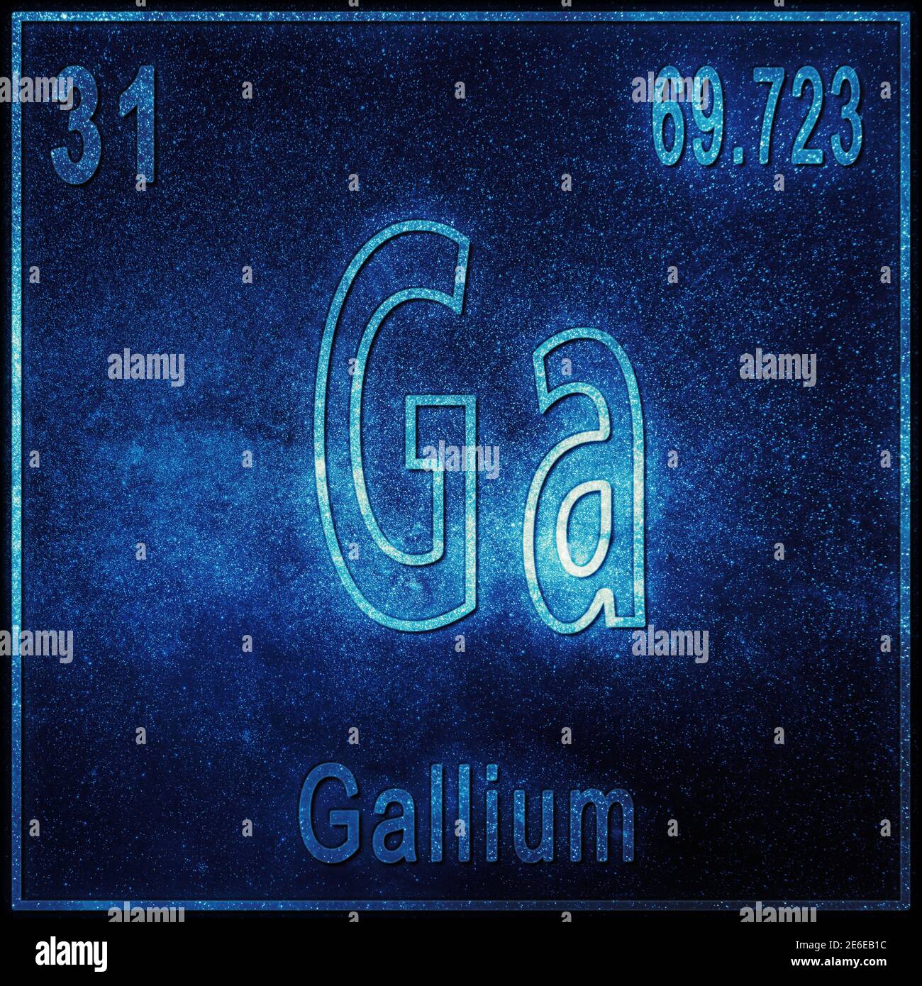 Élément chimique du gallium, signe avec numéro atomique et poids ...