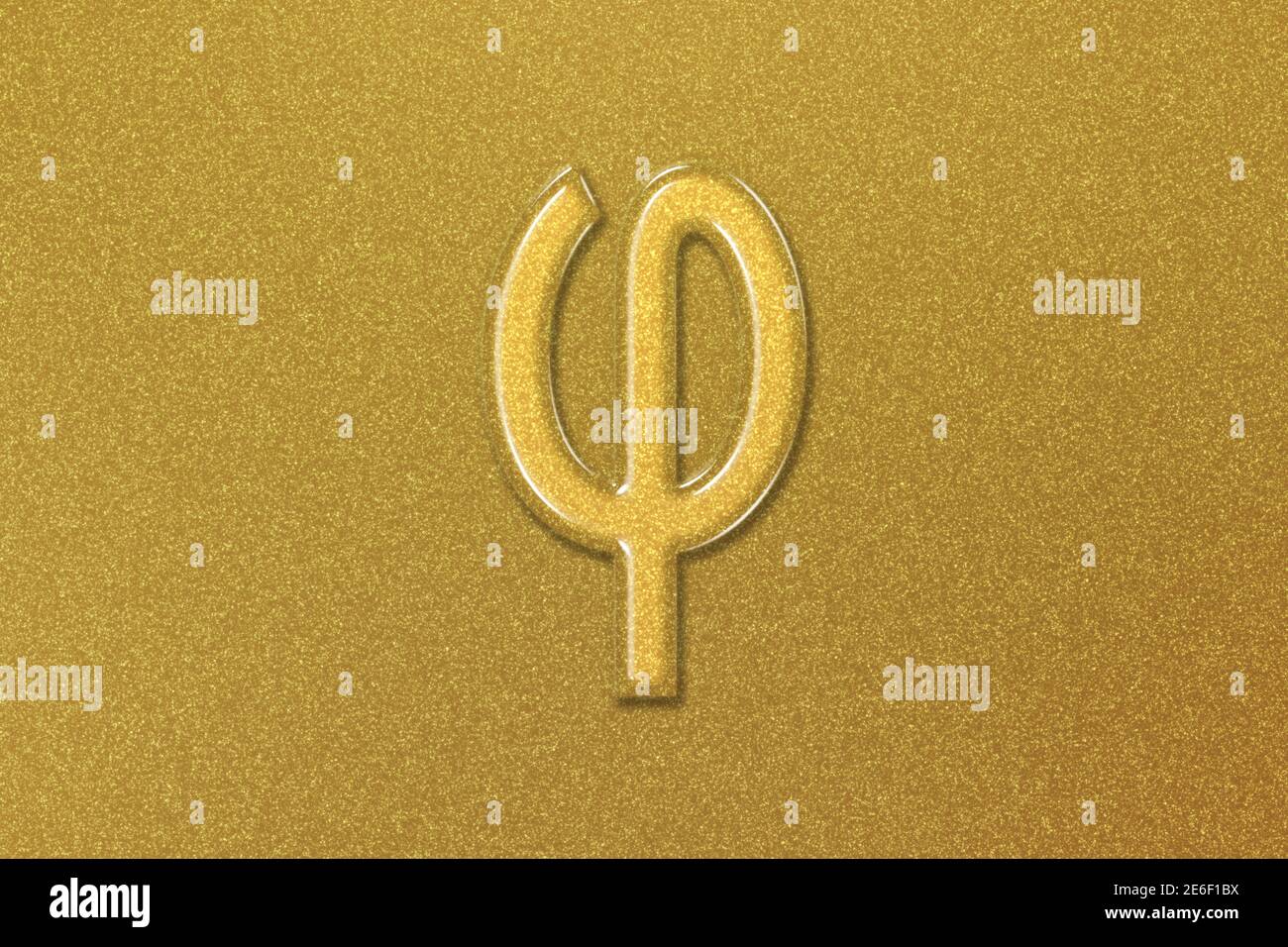 Signe Phi. Lettre Phi, symbole de l'alphabet grec, fond doré Photo ...