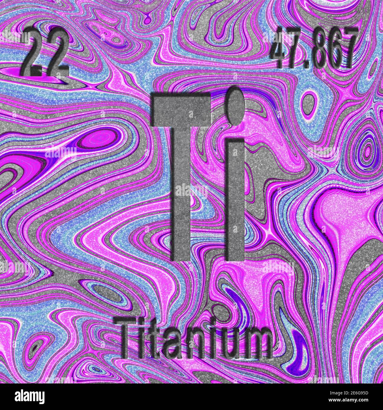 Élément chimique en titane, signe avec numéro atomique et poids ...