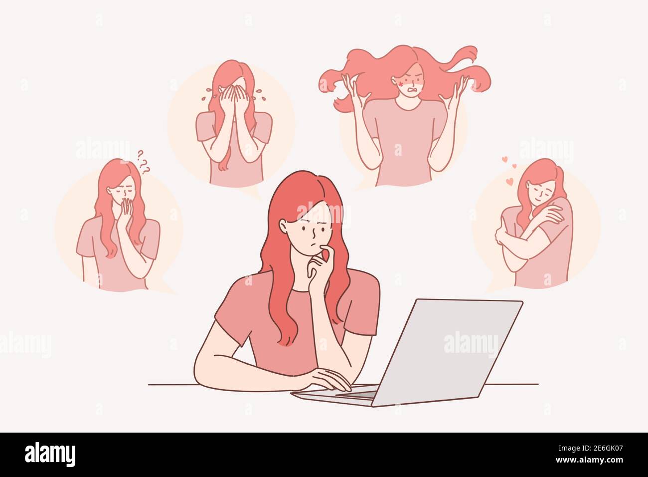 Trouble mental, notion de comportement distrait Image Vectorielle Stock ...