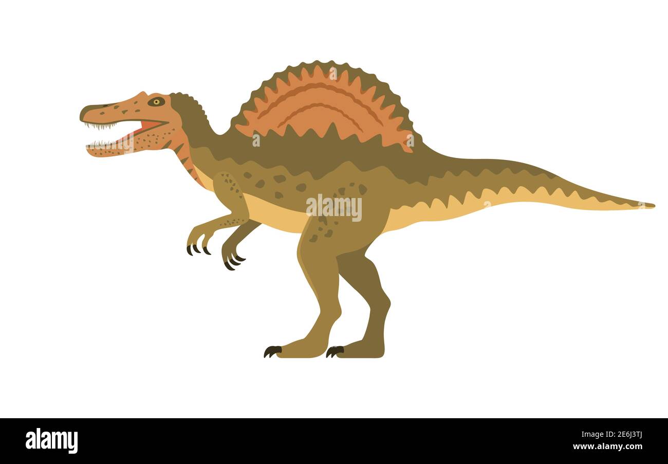 Dinosaure Spinosaurus. Illustration vectorielle d'un spinosaurus de dinosaure préhistorique ...