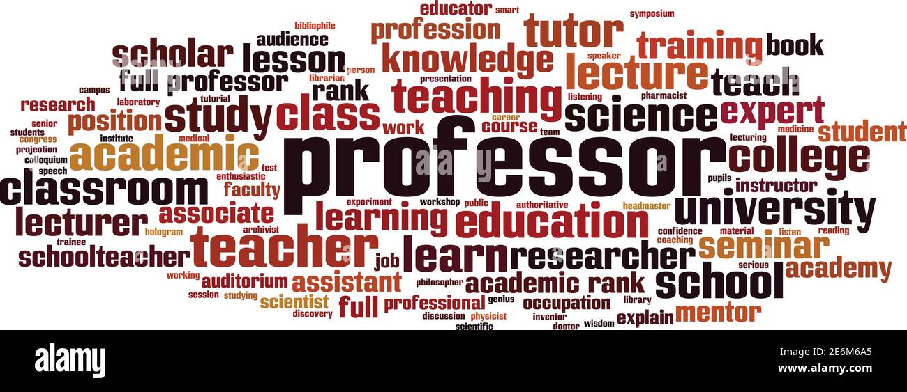 Professeur de concept de nuage de mots. Collage de mots sur professeur ...