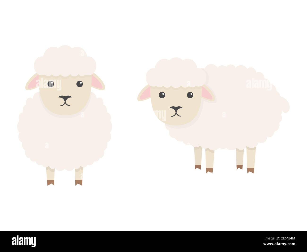 Personnage de brebis mignon. Animal de la ferme de dessin animé ...