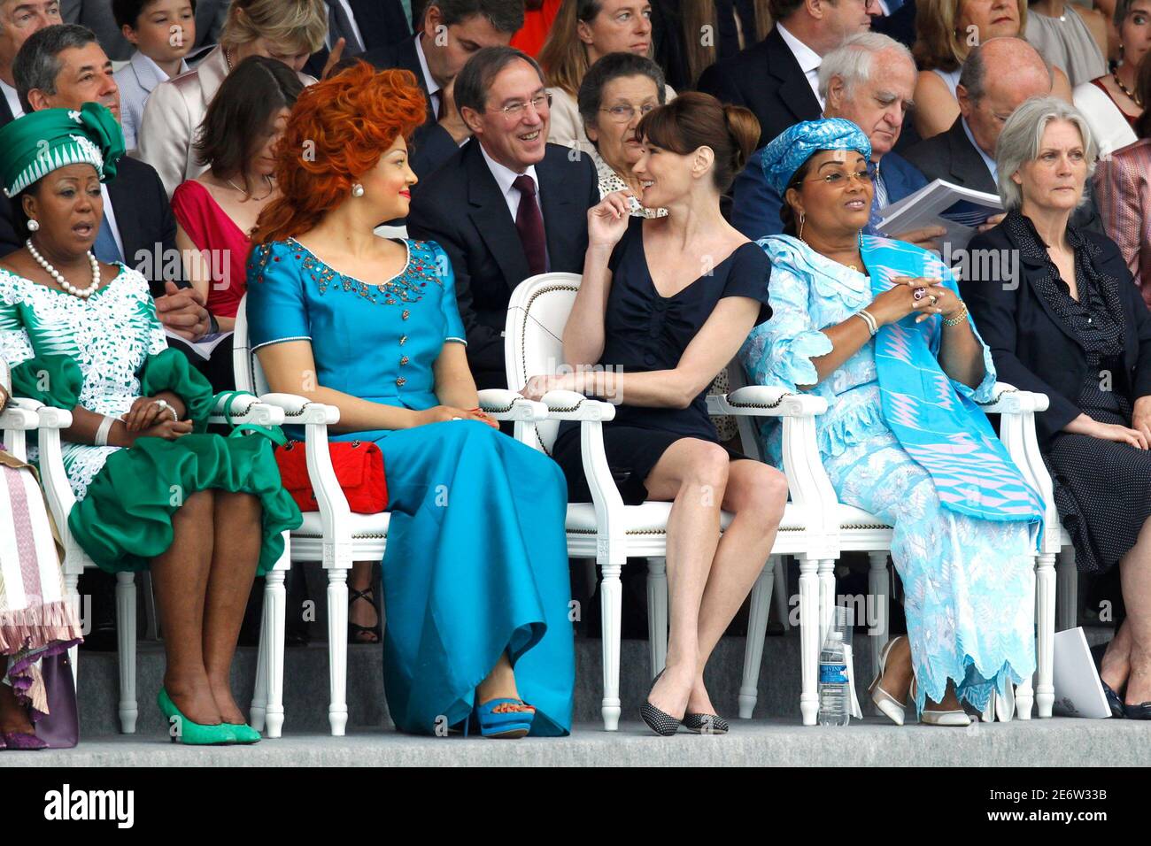 Left to right: Congolese First Lady Antoinette Sassou-Nguesso, Cameroon ...