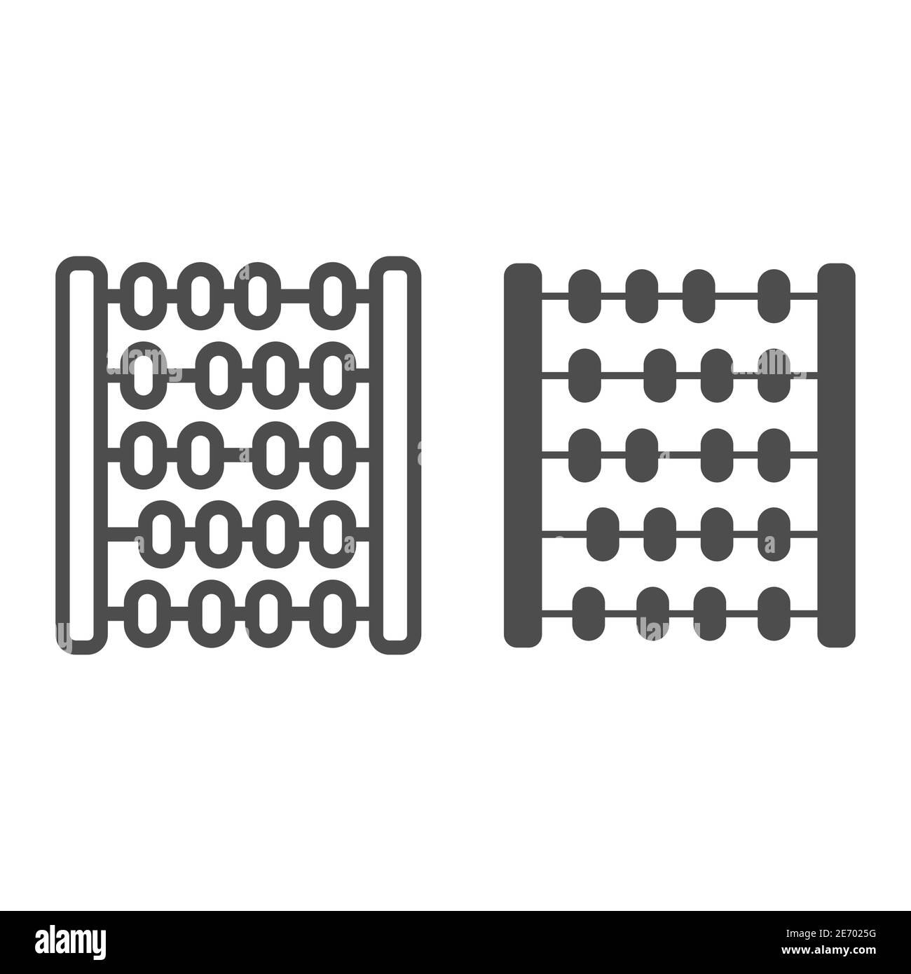 Ligne Abacus et icône solide, éducation et concept d'école, École signe ...