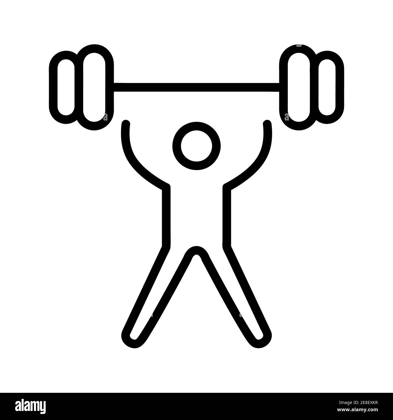 Icône plate de Body Builder. Pictogramme pour le Web. Trait. Valise ...