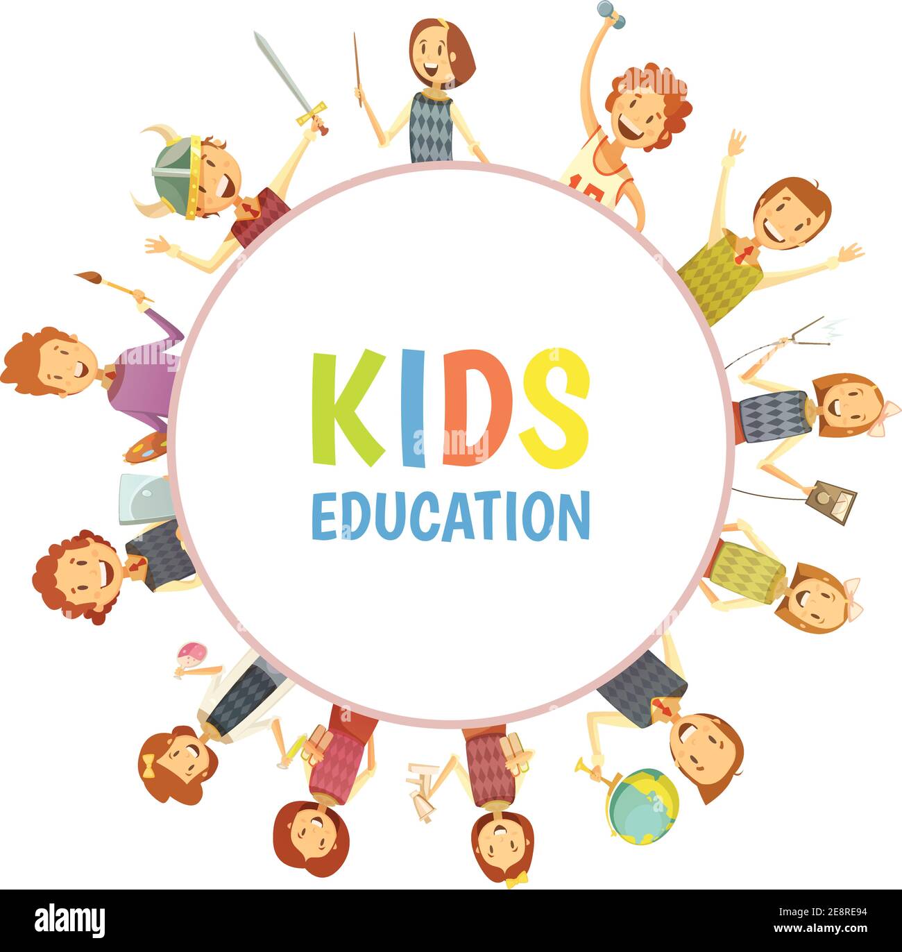 Emblème de l'éducation des enfants du primaire et du milieu de l'école ...
