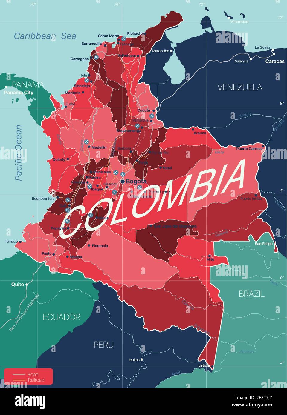Mapa de las regiones de colombia Banque de photographies et d’images à haute résolution - Alamy