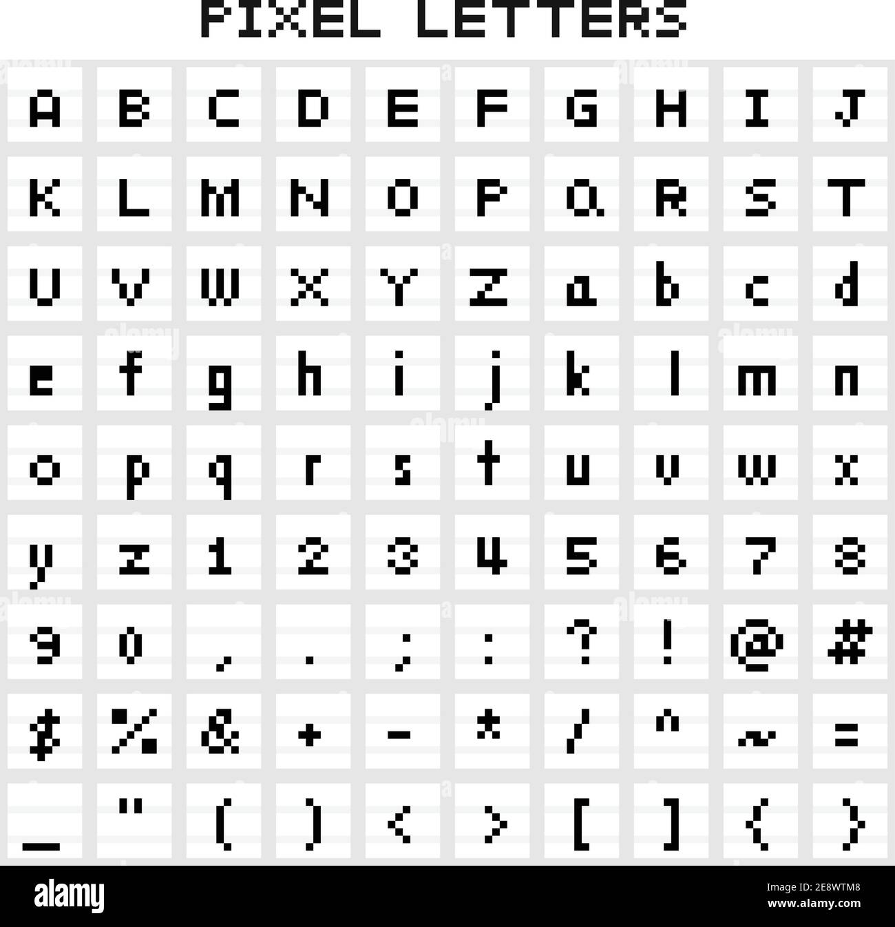 Pixel font Banque d'images noir et blanc - Alamy